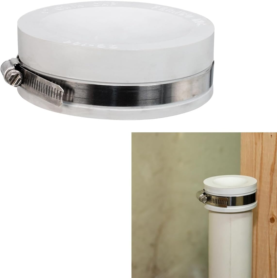 Amazon.com: Fernco QC-104W 4-in. Qwik Cap Flexible PVC Pipe Cap Drain ...