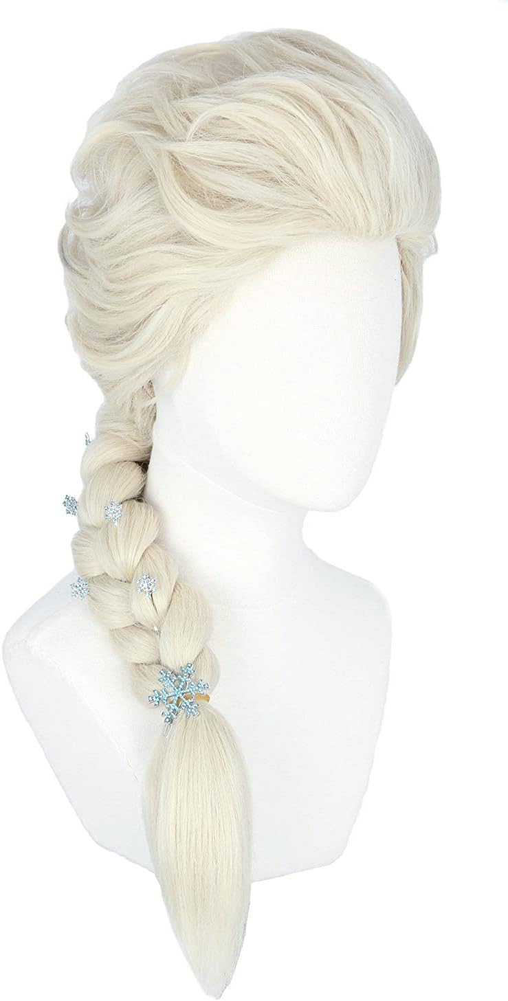 Amazon.com: karlery Women Long Blonde Braided Princess Wig Beige Braid ...
