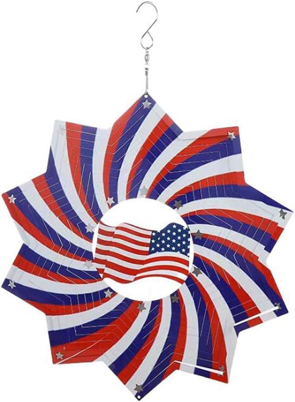 Amazon.com : LOGUTIA 1 Pcs America Flag Patriotic Wind Chime, 3D Metal ...