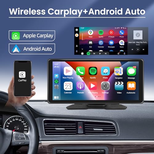 Wireless Carplay Screen 10.36 inch HD Car Buddy Touchscreen Portable ...