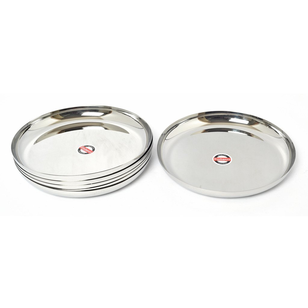 Buy Embassy Brunch Half Plate, Size 2, 21.6 cms (Pack of 6, Stainless ...