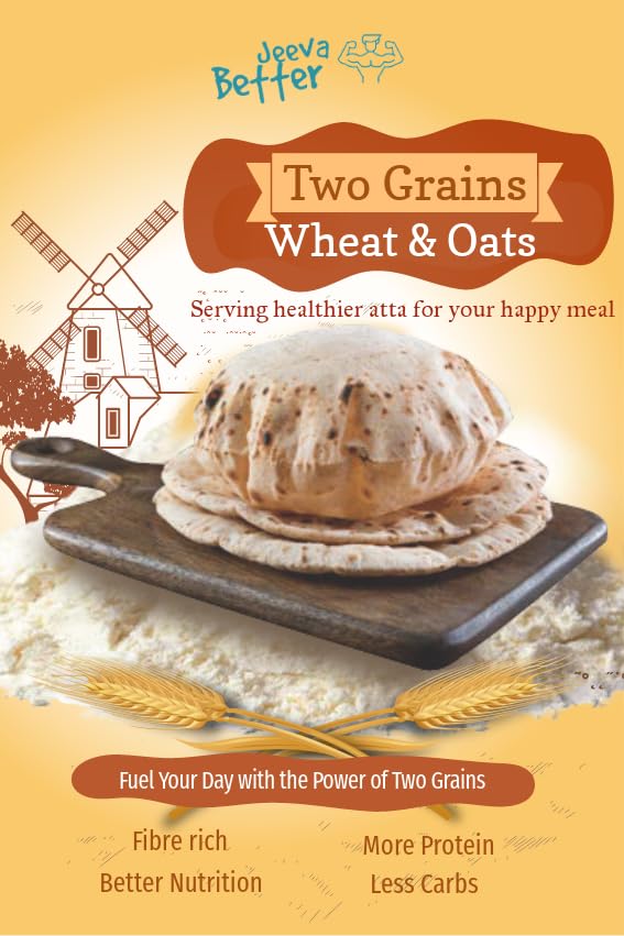 Two Grains|Wheat & Oats|High Fiber, More Nutrients, Less Carbs, More ...