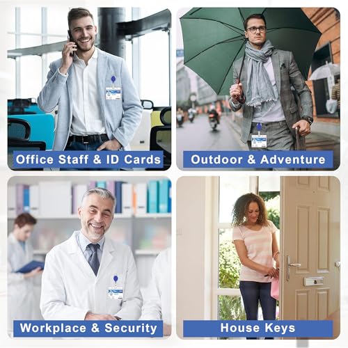 GLUN Pack of 2 Sliding Badge ID Card Holders with Vertical Card Holder ...