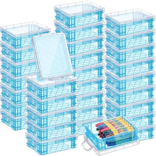 Amazon.com: Suzile 32 Pcs Plastic Crayon Box with Snap Lids Bulk ...