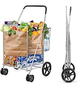 Amazon.com: IRONMAX Jumbo Shopping Cart, Foldable Heavy Duty Grocery ...