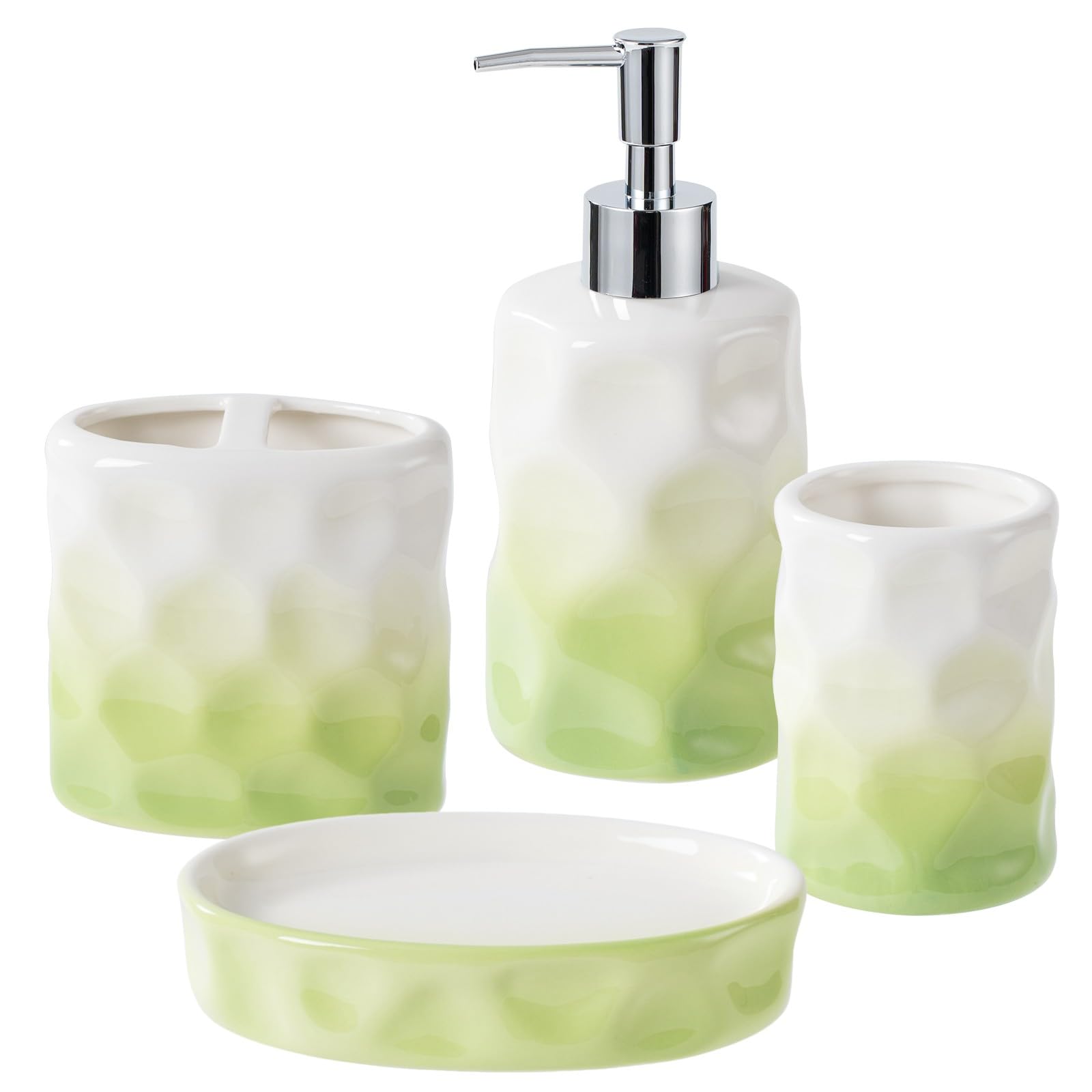 Amazon.com: Sage Green Bathroom Accessories Set - Green Gradient Hand ...