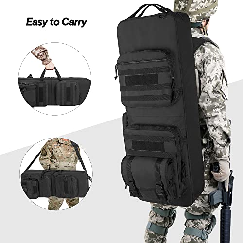 Snapklik.com : DSLEAF 36 Double Soft Rifle Case, Padded Rifle Backpack