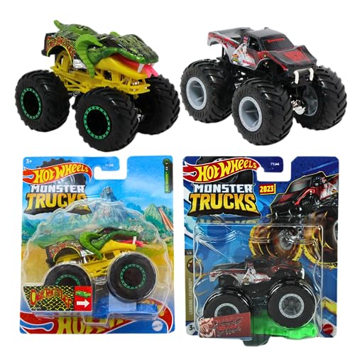 Hot Wheels Monster Trucks – 1:64 Scale Diecast – Cage Rattler & Snake ...