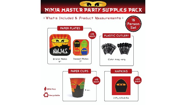 Ninja Kids Merch 72PCS Ninja Birthday Plates - Ninja Warrior | Ubuy ...