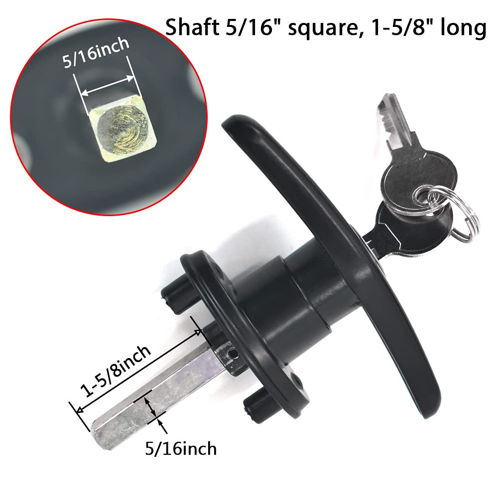 Pickup Truck Cap Topper Camper Shell Locking T Handle with 2 Keys For pickup-truck-cap-topper-camper-shell-locking-t-handle-with-2-keys-for