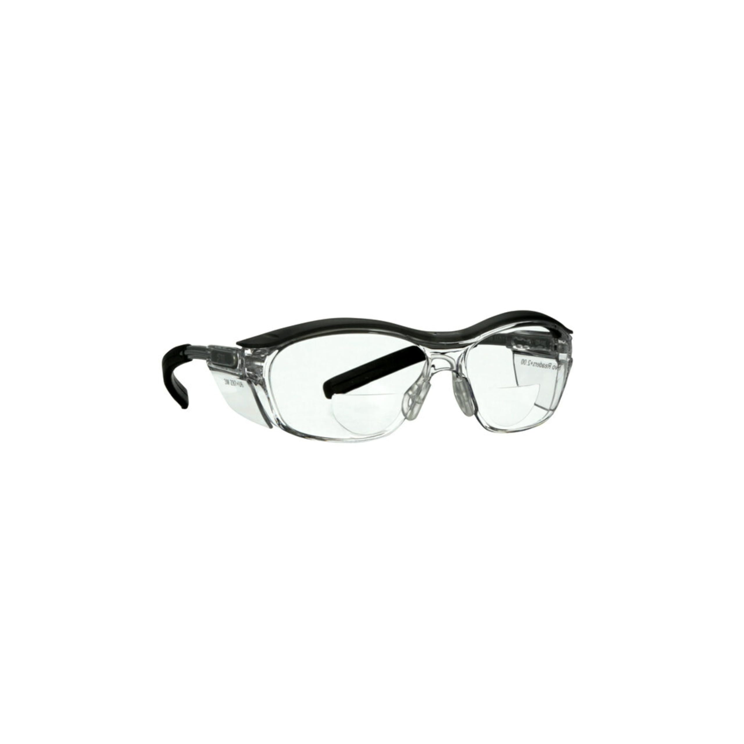 3M Reader Safety Glasses, 2.0 Diopter, Black Frame, Clear Lens, Safety ...