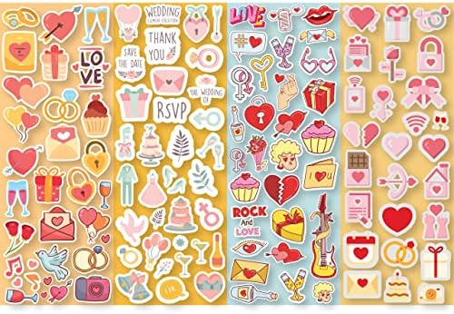 woopme Couples Heart Love Theme Printed Scrapbook Stickers Laptop ...