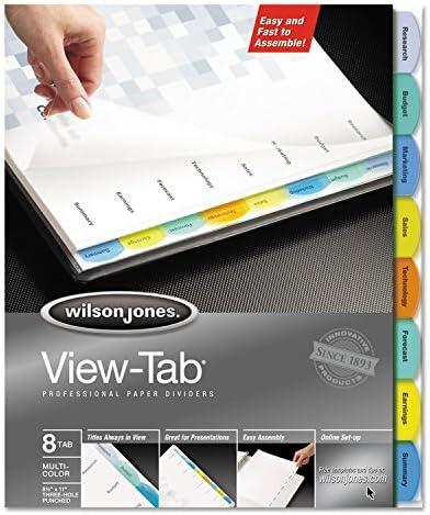 Amazon.com : Wilson Jones View-Tab Paper Divider,8 x Tab - 8 / Set ...
