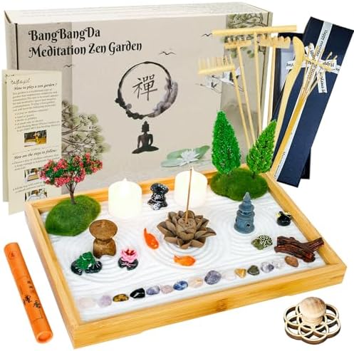 Amazon.com: Zen Garden for Desk Japanese Zen Garden Kit 8 Inch Large ...