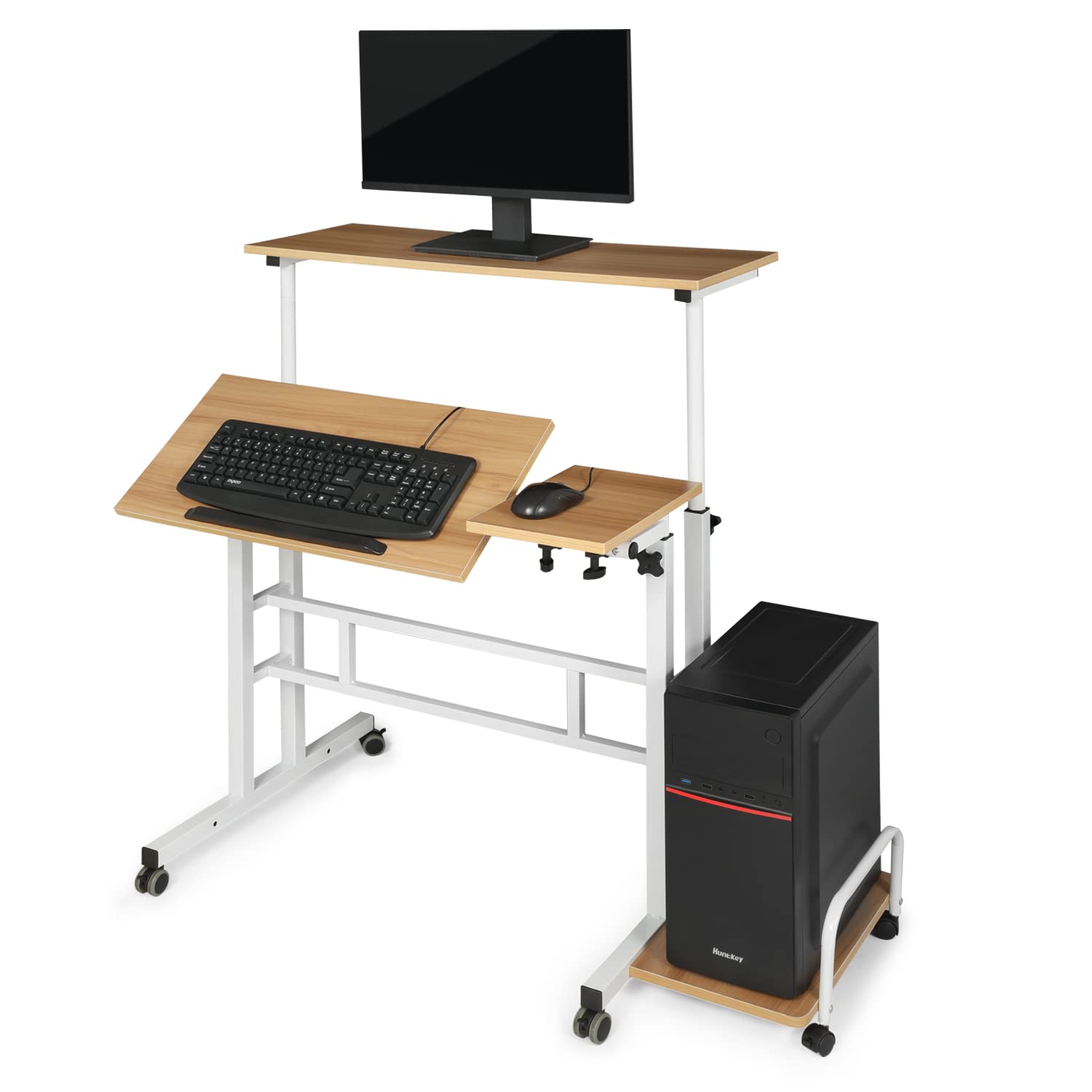 Amazon.com: Magshion Mobile Standing Desk Rolling Laptop Cart Sit Stand ...