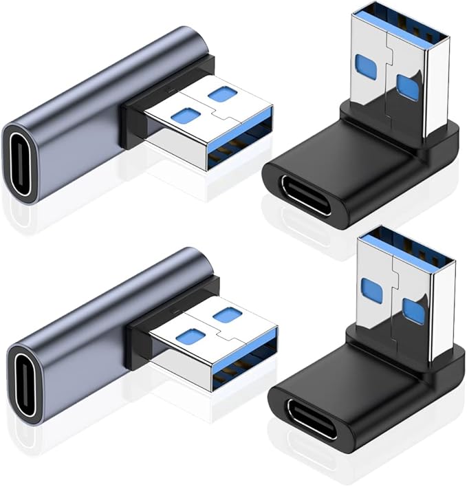 Amazon.com: JOMIHONEY Right Angle USB A Male to USB C Female Adapter ...