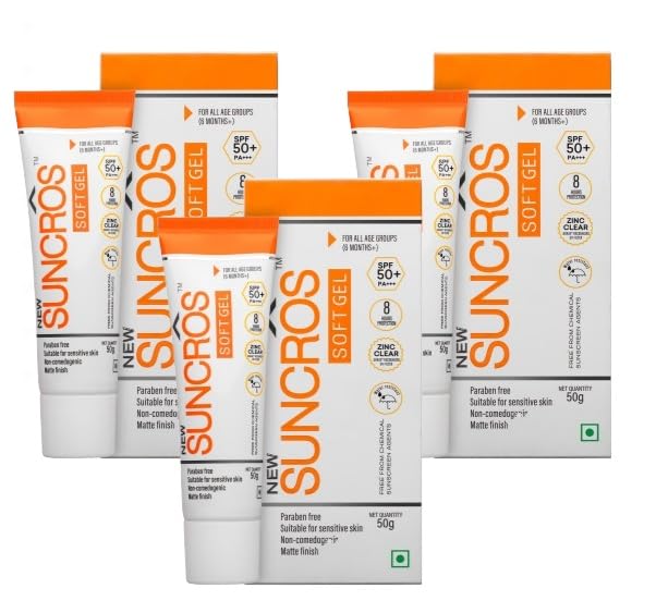 Sunpharma Suncros Softgel Sunscreen, SPF 50+ & PA+++, 8-Hour Sun ...