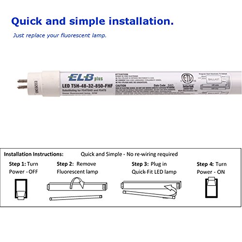ELB Electronics LED T5H-48-32-850-FHF 4-Pack LED T5H-48-32-850-FHF ...