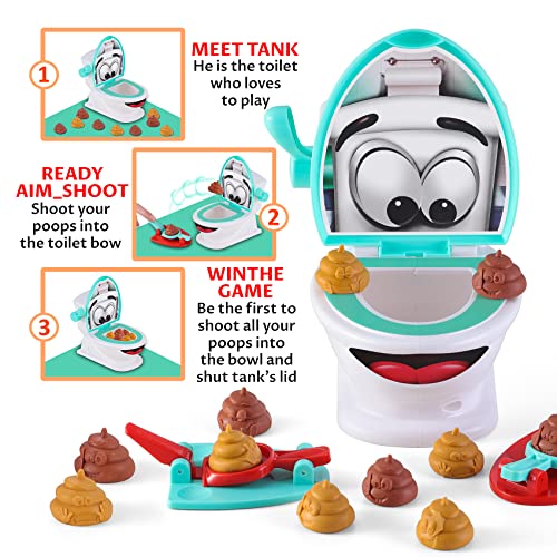 Red Stars Family Poop Shoot The Toilet Creative Toy for 4-12 Years Boys ...