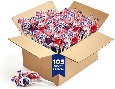 Amazon.com : PartyWorks Patriotic Candy Lollipops, Election Day, July ...