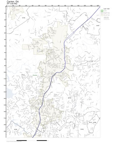 ZIP Code Wall Map of Canton, GA ZIP Code Map Laminated: Amazon.com ...