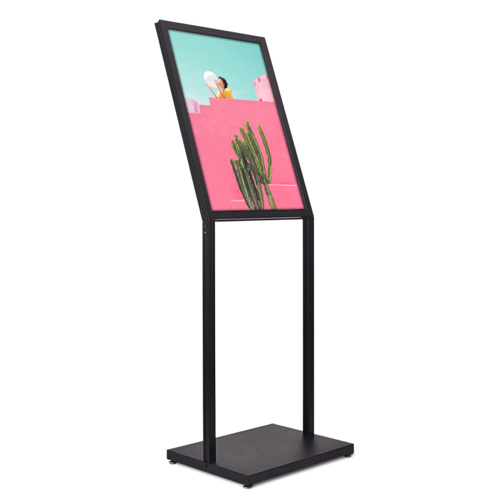 Buy Sign Holder Stand Square Steel Base, 20° inclined open frame Mall ...