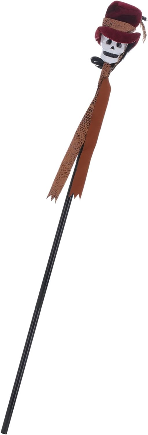 Smiffys Voodoo Cane, Black with Skull, 112cm/44in, Halloween Fancy ...