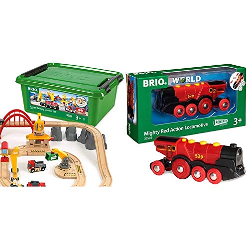 Buy BRIO Cargo Railway Deluxe Set | 54 Piece Train Toy with Accessories ...