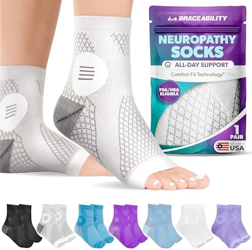 Amazon.com: BraceAbility Neuropathy Socks (Pair) - Peripheral Neuritis ...