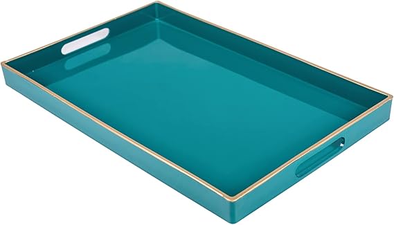 Amazon.com: MAONAME Teal Serving Tray with Handles, Modern Decorative ...