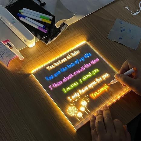 Tablero de notas LED con colores, tablero de mensajes acrílico ...