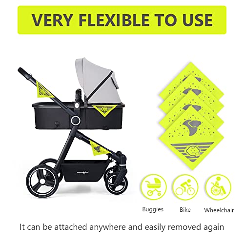 Vicloon Pram Reflectors, 4Pcs Reflective Pram Reflectors, Universal ...