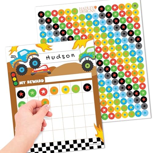 Amazon.com : 10 Racing Car Reward Chart with 216 Round Stickers ...