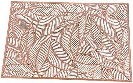Set of 6 Elegant Metallic Rose Gold Table Placemats 17.5" x 12" (45cm x ...