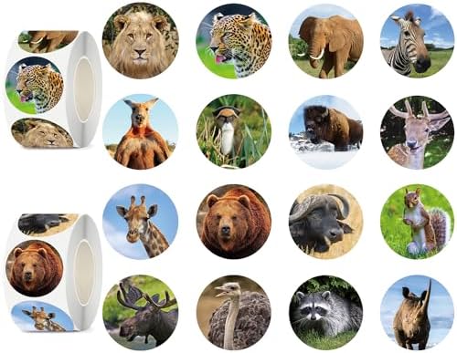Amazon.com: Realistic Zoo Animal Sticker Safari Animal Jungle 200Pcs ...