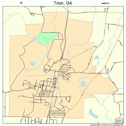 Large Street & Road Map of Trion, Georgia GA - Printed poster size wall ...