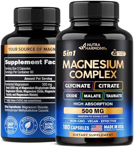 Amazon.com: Magnesium Complex Supplement, 4 Month Supply of 500mg 5-in ...