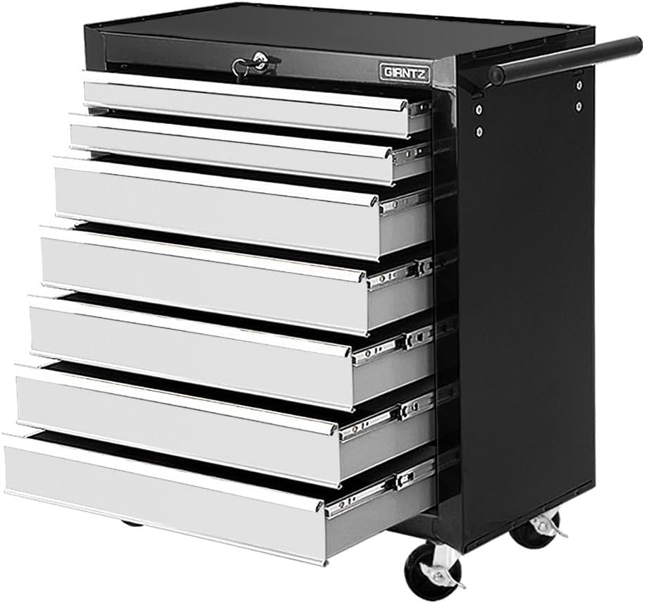Giantz 7 Drawers Large Tool Chest Trolley, Lockable Toolbox Tools ...