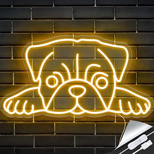 Amazon.com : GGK Pug Neon Signs Pug Gifts for Pug Lovers Hug A Pug ...