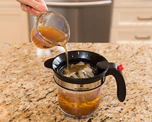 Fat Separator with Bottom Release, 4 Cup Gravy Separator & Fat ...