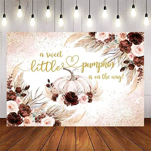 Amazon.com : Avezano Little Pumpkin Baby Shower Backdrop Girl 8x6ft ...
