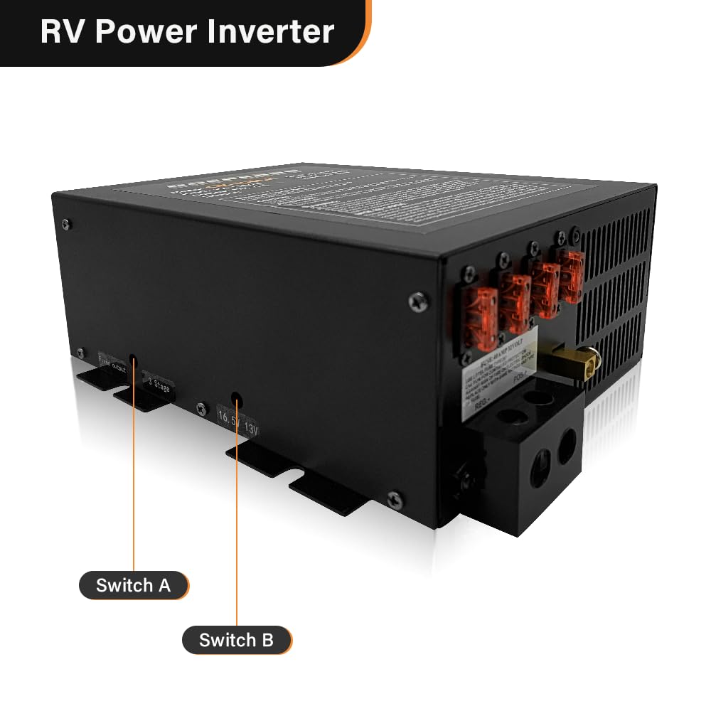 100 Amp RV Power Converter - Power Converter with Built-in 4 Stage Smart Battery Charger ...