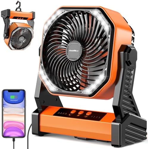 Amazon.com: TDLOL 20000mAh Camping Fan Battery Operated Fan,Portable ...