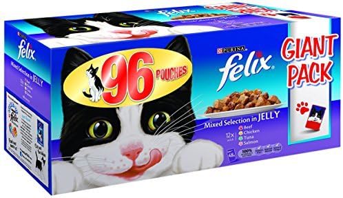 Felix Mixed Selection in Jelly Wet Cat Food Pouch, 100 g (Pack of 96 ...