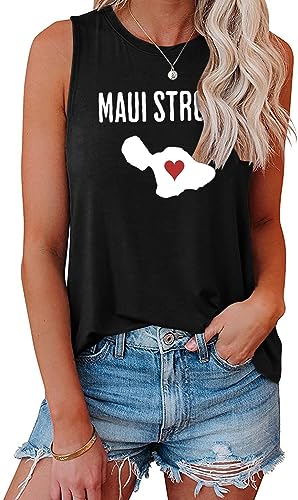 Amazon.com: Maui Hawaii Strong Tank Top Pray For Maui Racerback Tank ...