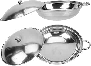 Amazon.com: Luxshiny Metal Kitchen Cooking Pot Stainless Steel Bar Pot ...