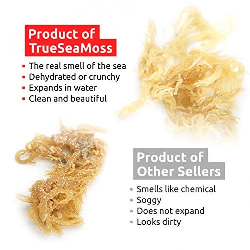 Organic Sea Moss Raw by TrueSeaMoss - Wild Crafted Seamoss Raw - 100% ...