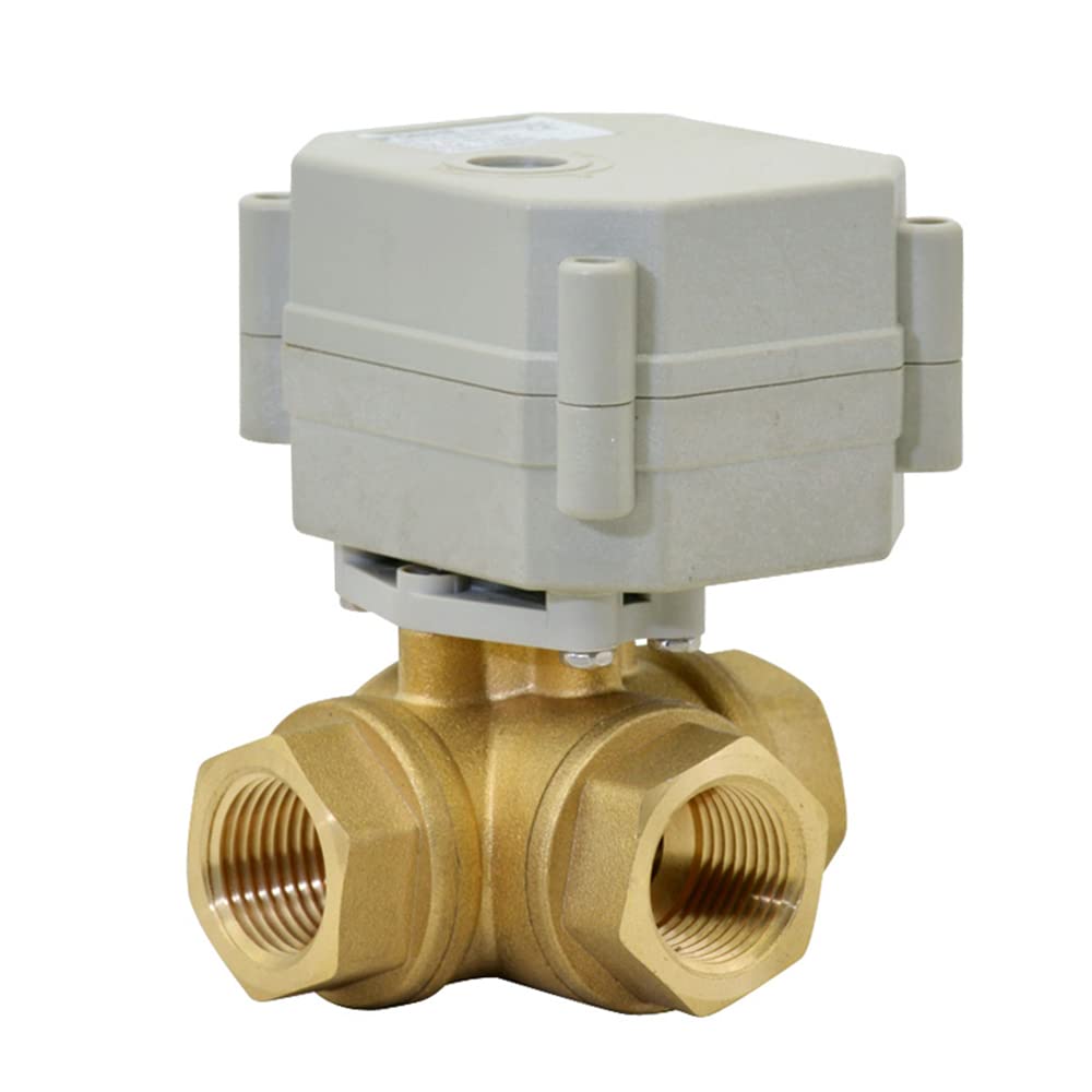 Snapklik.com : Three Way Brass 1/2 Inch,DN15 AC110-230V Motorized Ball ...