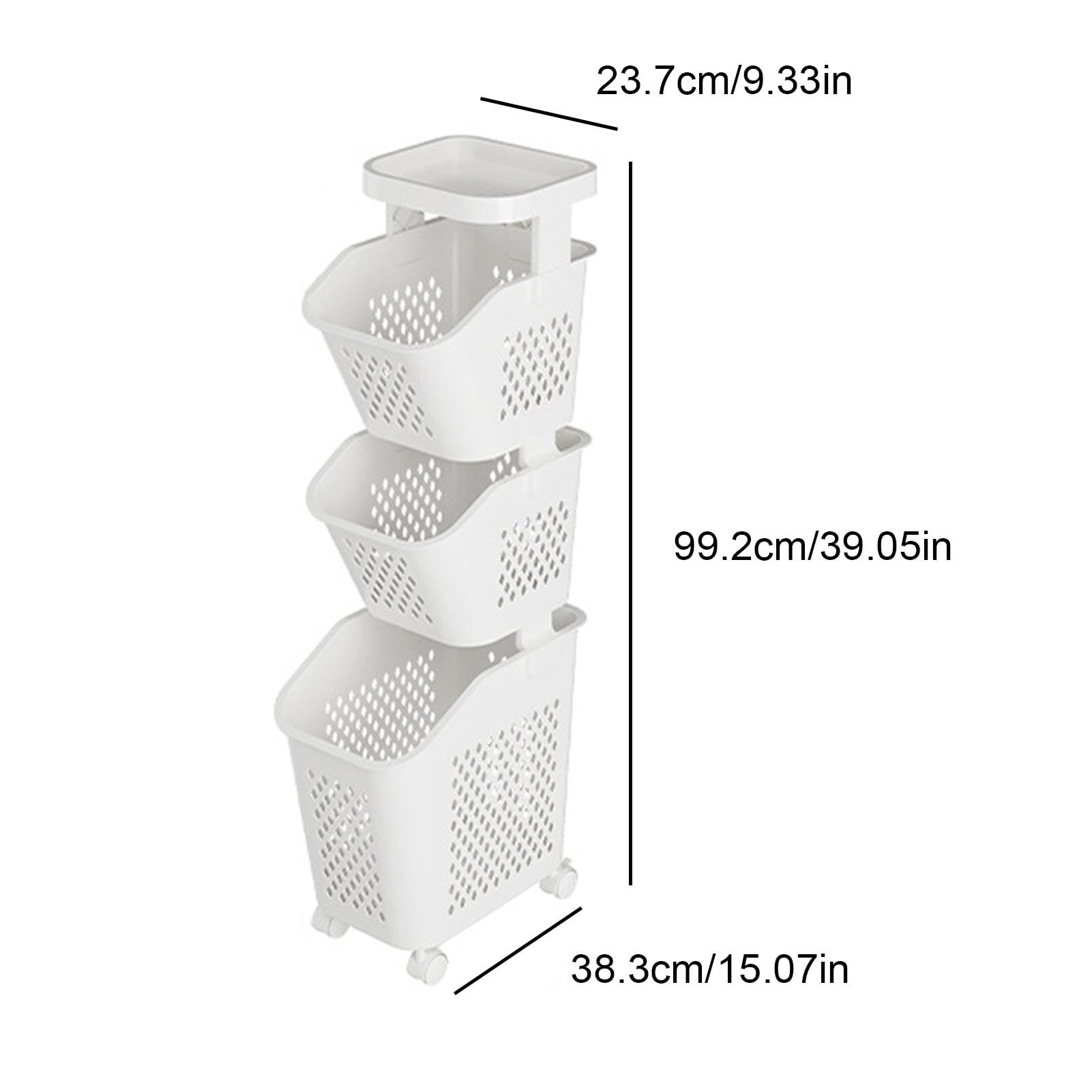 Stackable Laundry Hamper Organizer- 3 Tier Rolling Laundry Hamper ...