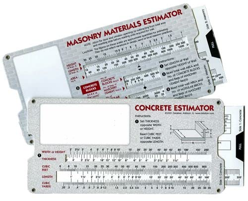 Concrete & Masonry Materials Estimator - Slide Rule: Builder's Book ...